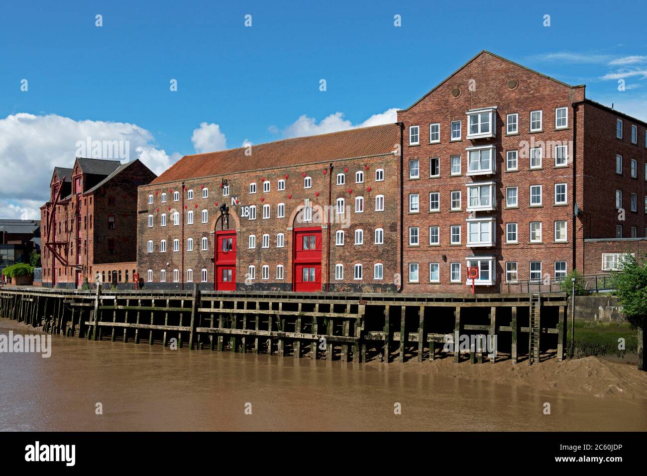 Warehouses overlooking the River Hull, Hull, Humberside, East Yorkshire ...