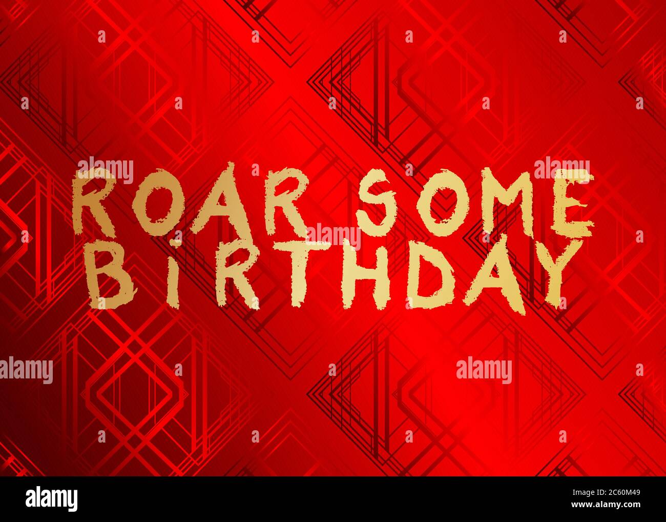 Roar Some Birthday text. Vector illustrated crayon drawing. Template ...
