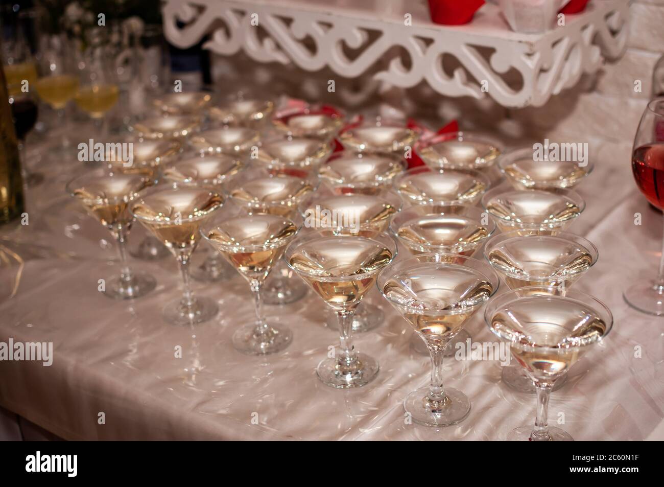 Wedding buffet. Martini alcoholic cocktail Stock Photo - Alamy