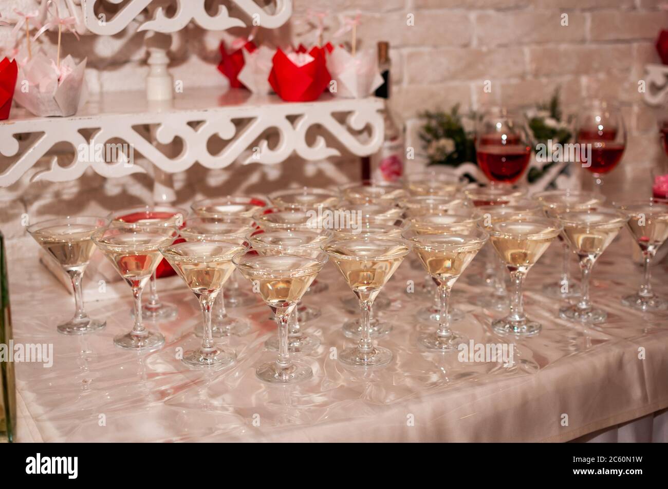 Wedding buffet. Martini alcoholic cocktail Stock Photo - Alamy