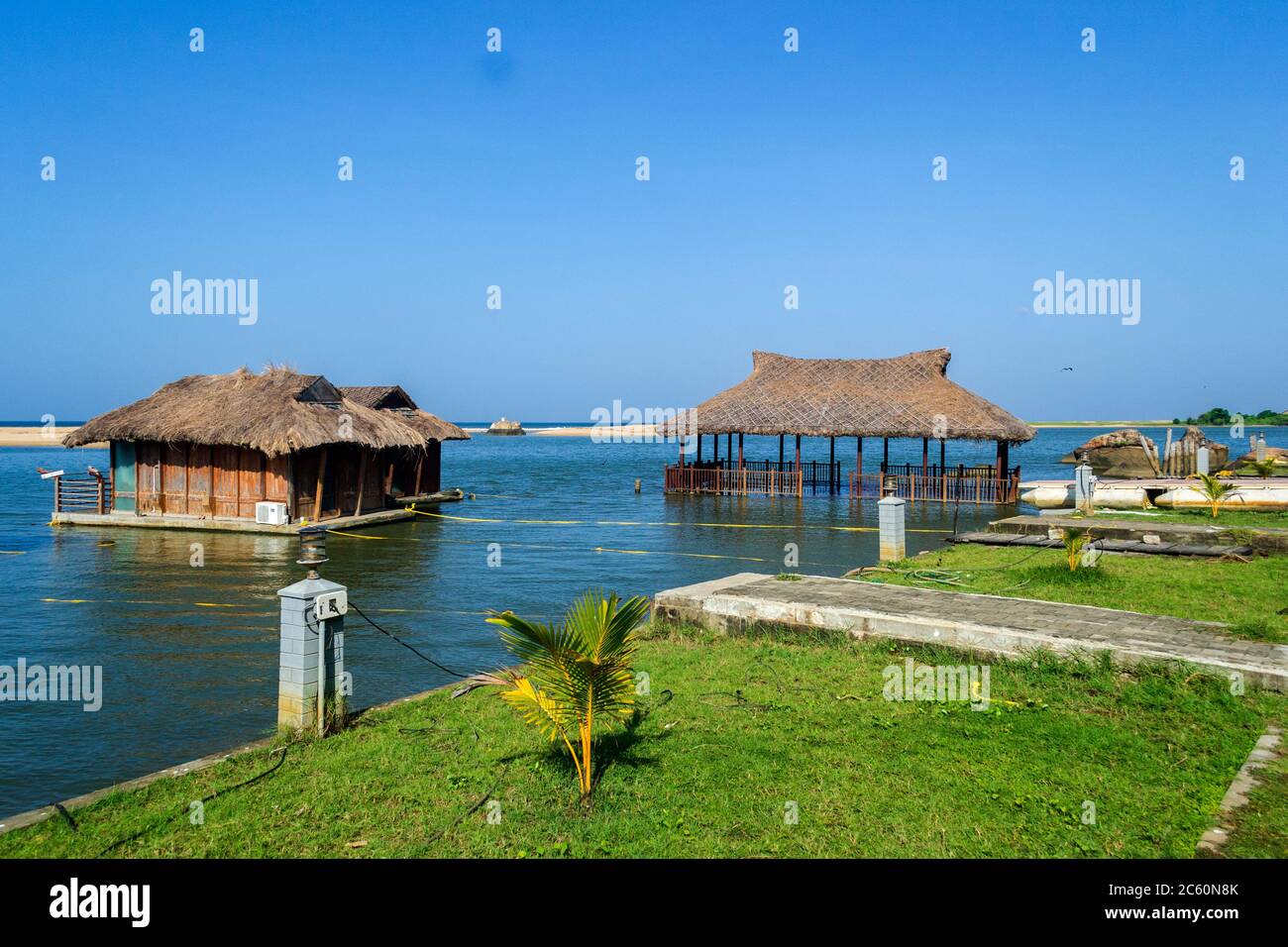 Floating glass cottage of a resort at Poover island Kerala Stock Photo ...
