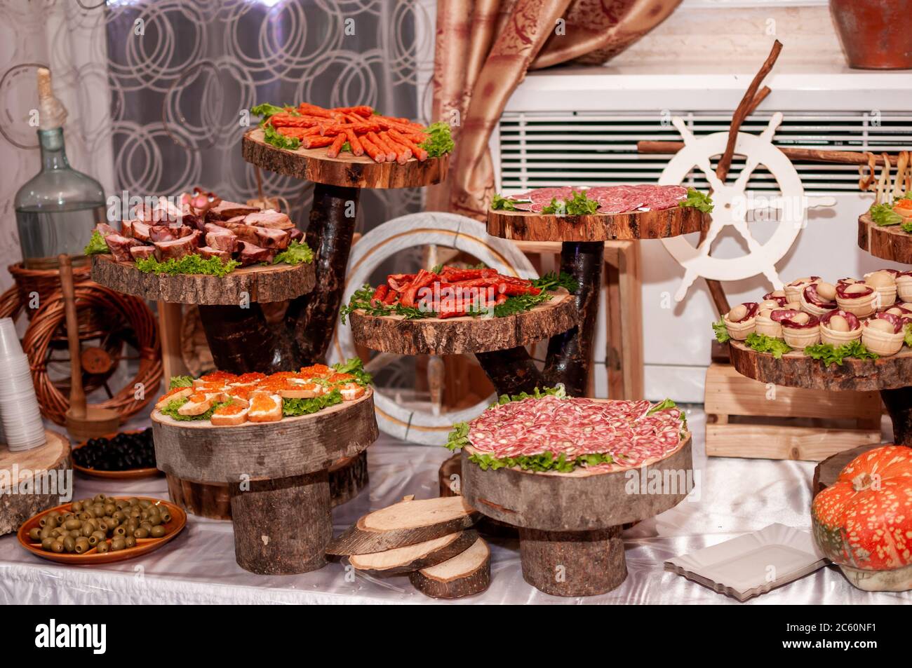 Different smoked sausages slices hi-res stock photography and images ...