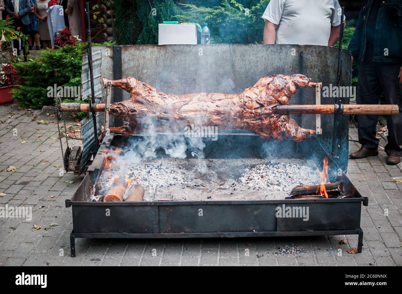 Whole lamb roasted on grill hi-res stock photography and images - Alamy