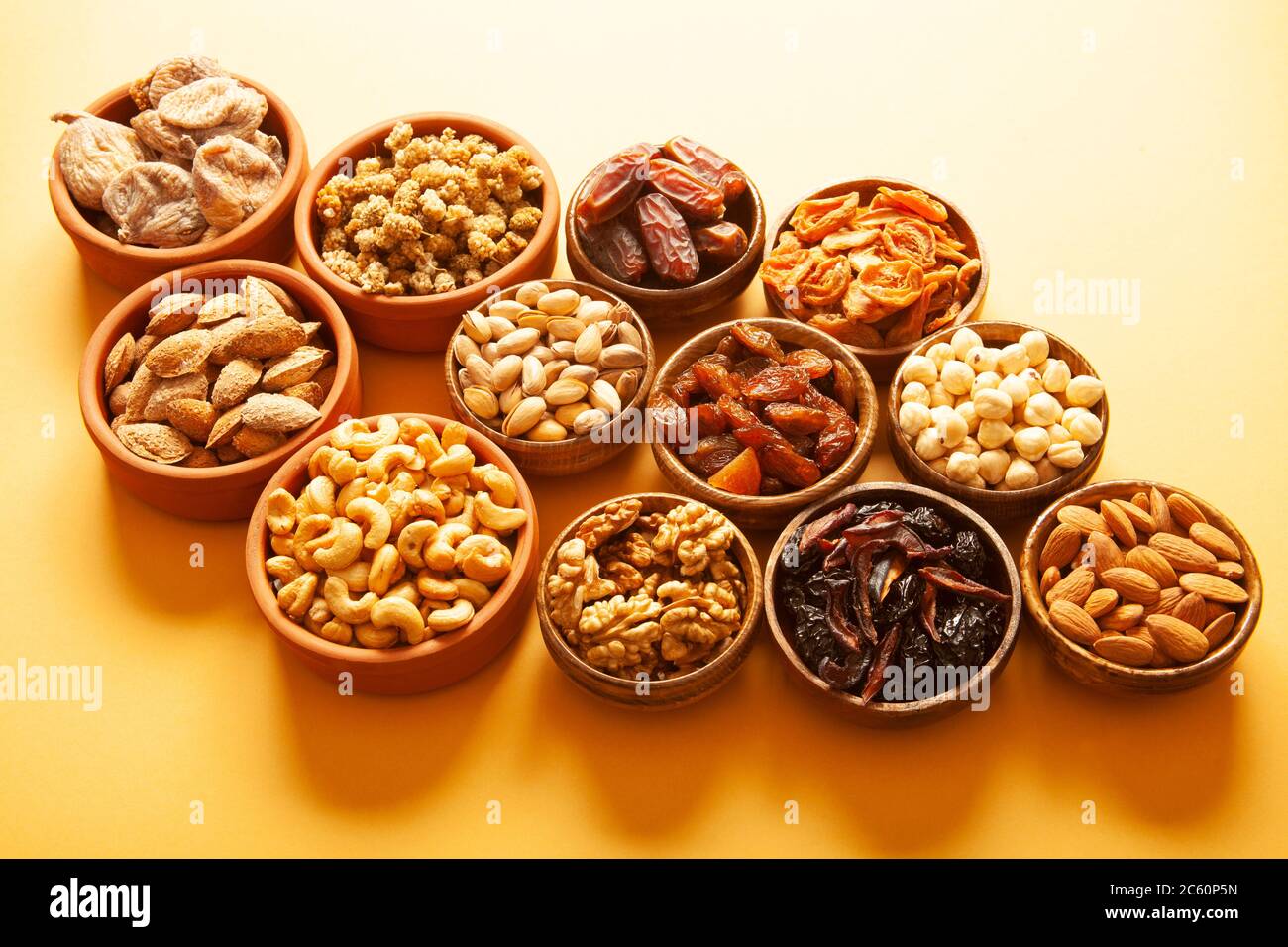 Dried fruits and mixed nuts. Healthy foods Stock Photo - Alamy