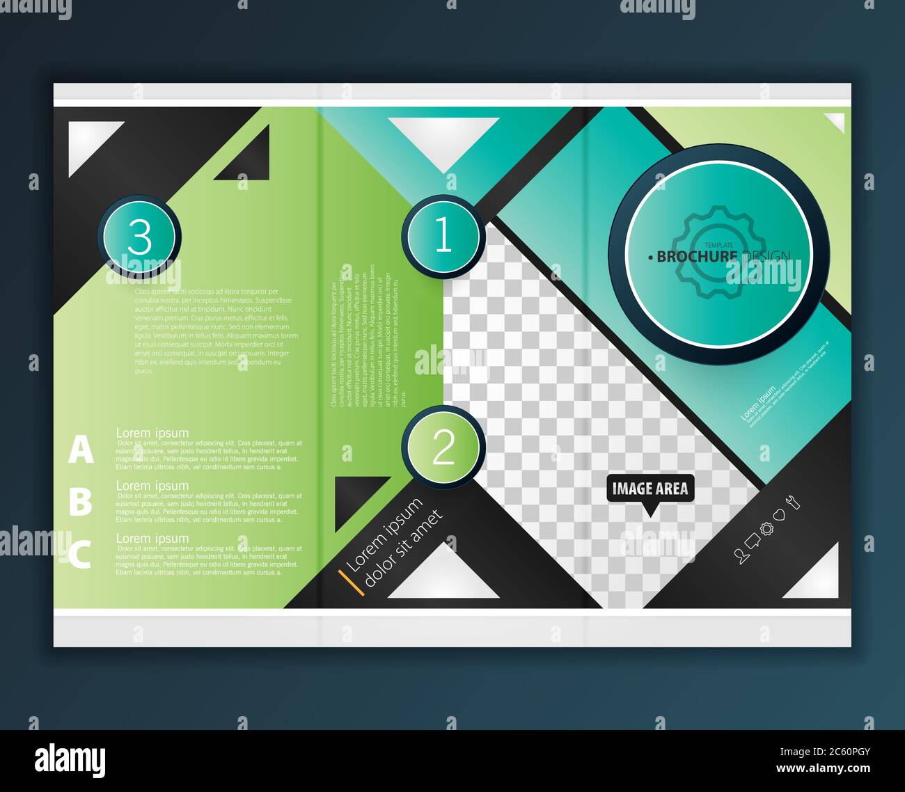 Vector modern tri-fold brochure design template Stock Vector Image ...