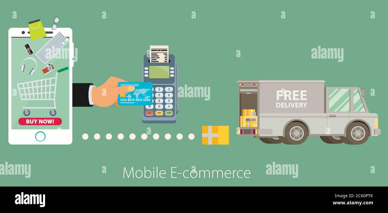 Flat design concept E-commerce vector Stock Vector Image & Art - Alamy