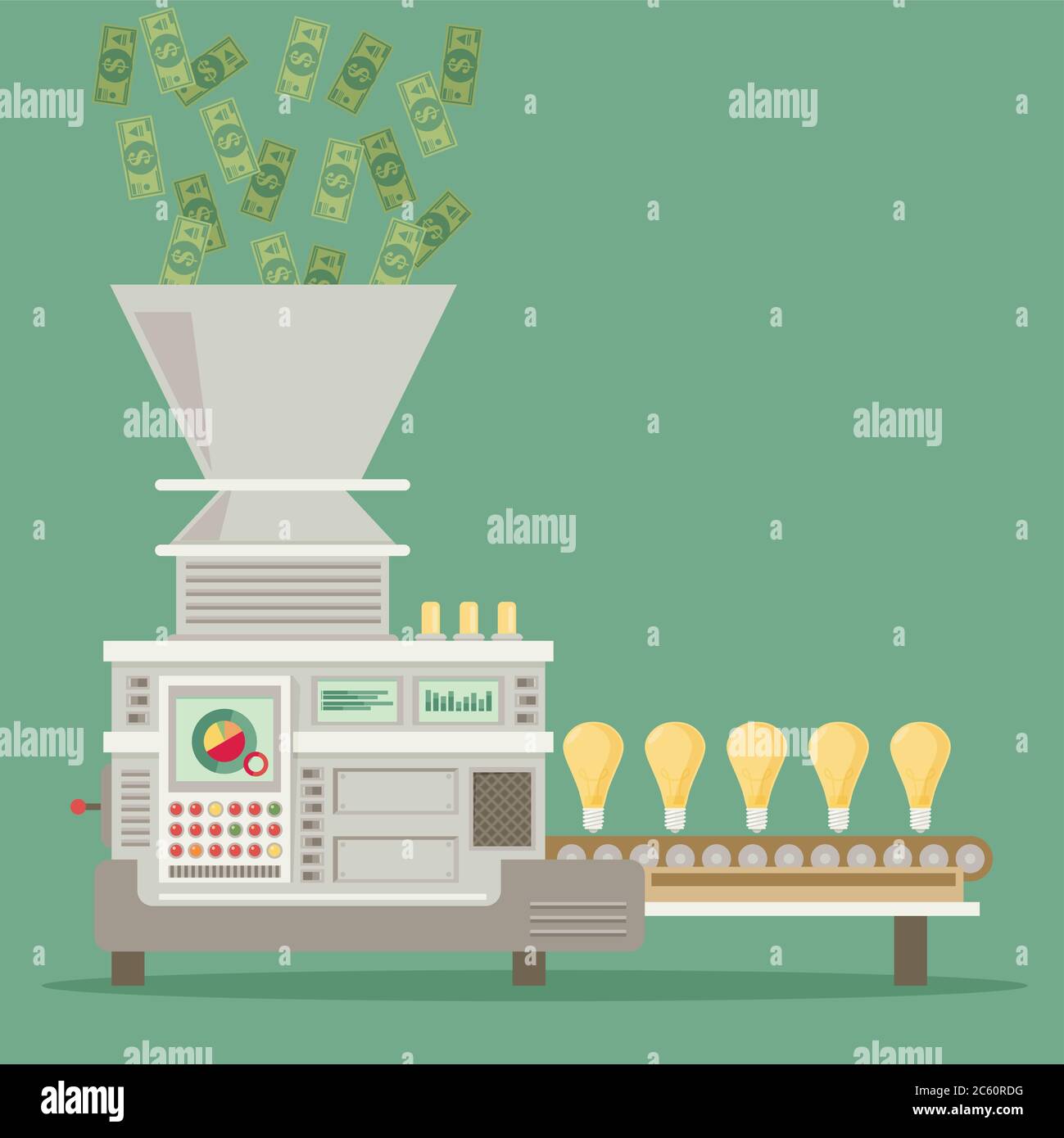 Vector idea create process of success about money Stock Vector Image ...