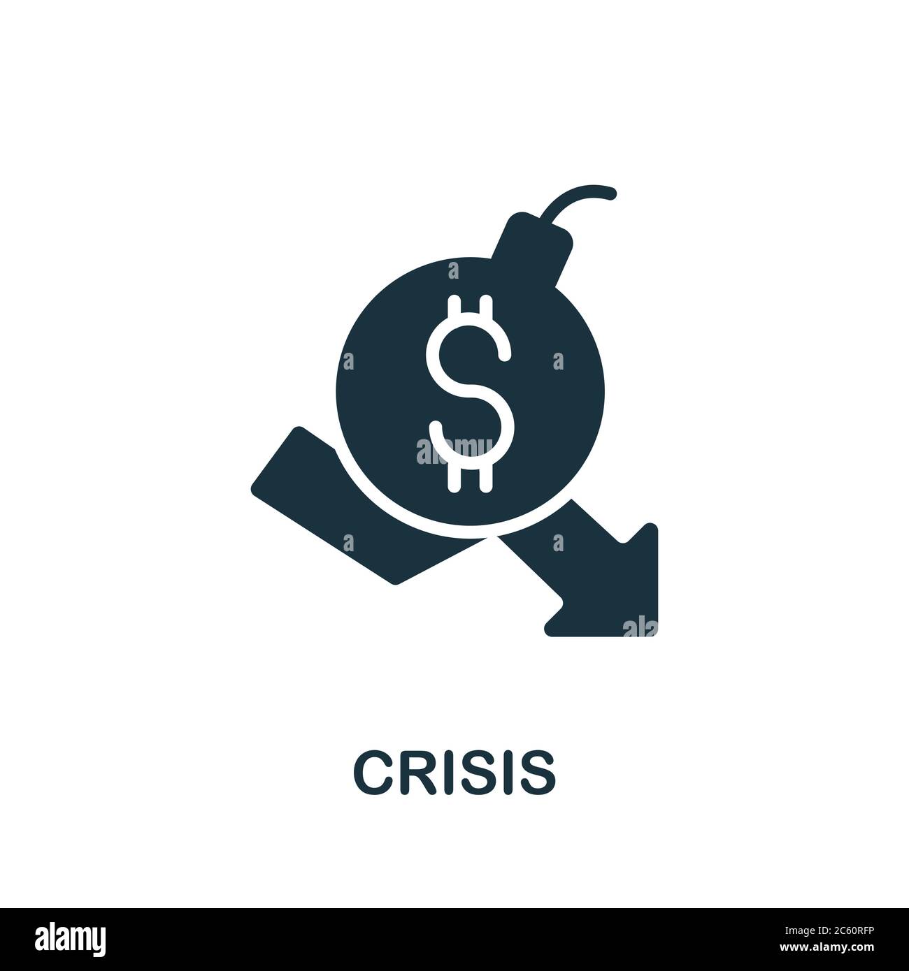Crisis icon. Monochrome simple Crisis icon for templates, web design ...