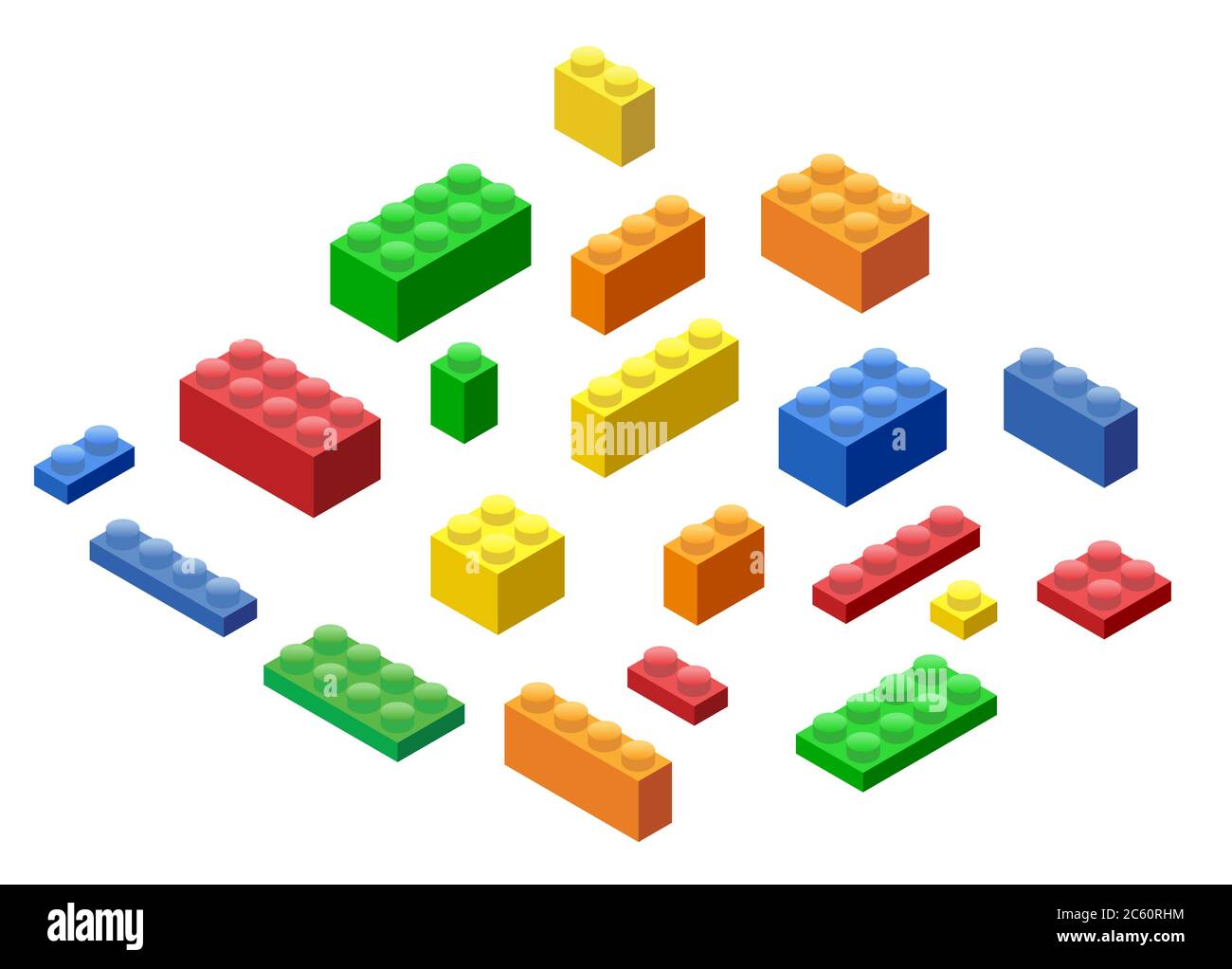 Isometric Plastic Building Blocks and Tiles Stock Vector Image & Art ...
