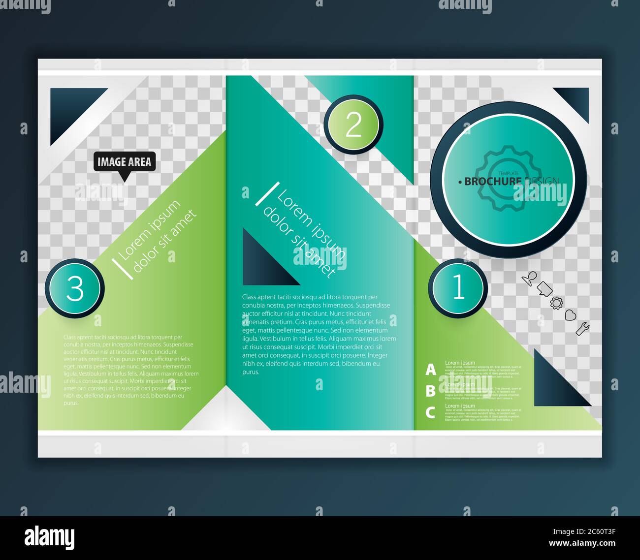 Vector modern tri-fold brochure design template Stock Vector Image ...