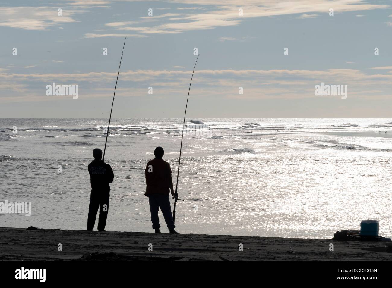 Fishing in Rangitiki river estuary at Tangimoana, Manawatu, North ...