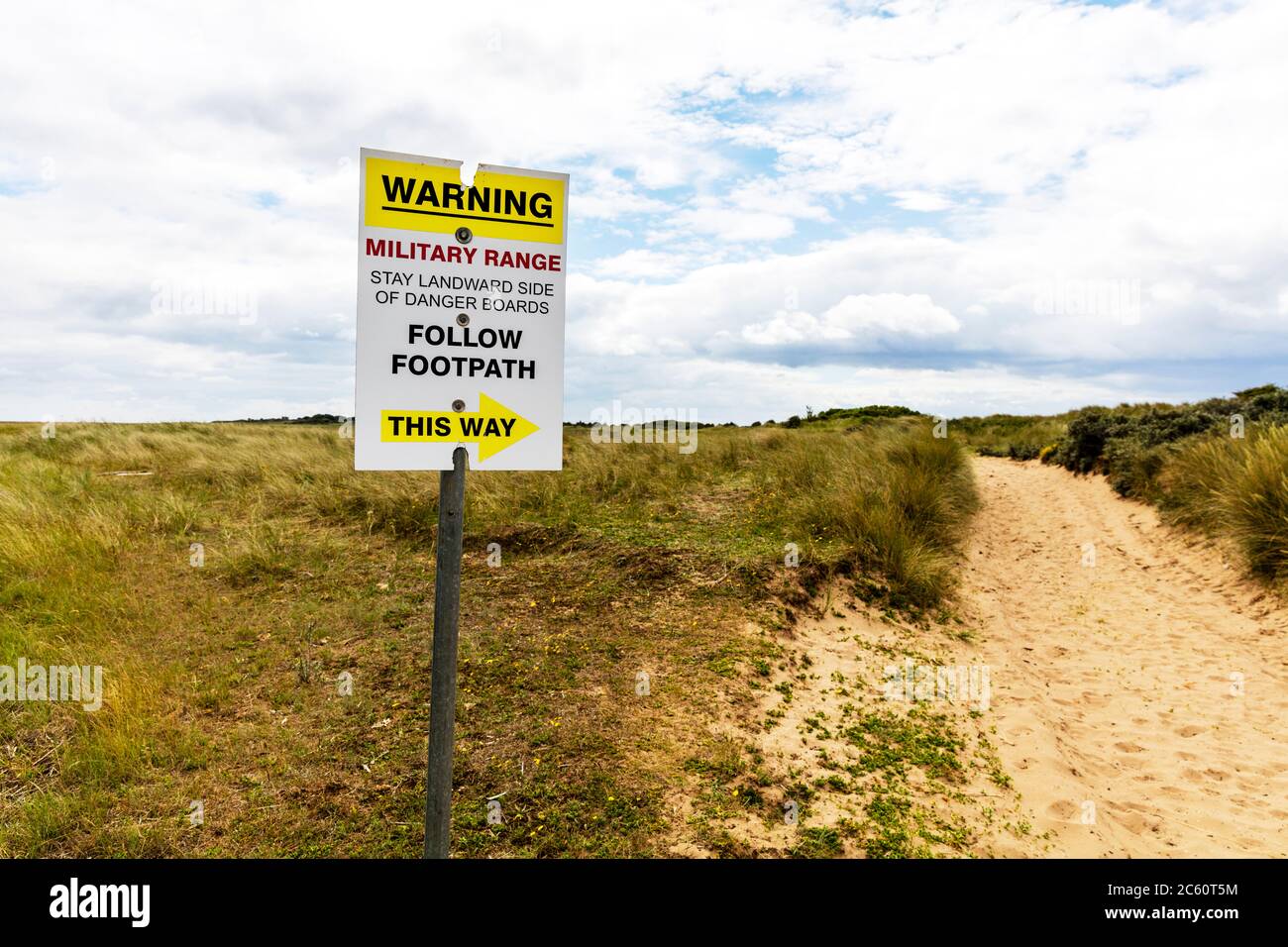 Military range, danger, sign, signs, keep out, Donna Nook, MOD, firing ...