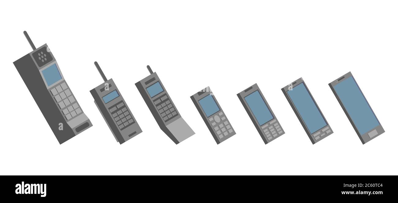 Telephone evolution Cut Out Stock Images & Pictures - Alamy