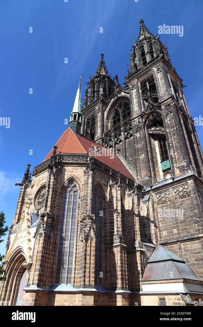 Meissen Cathedral church (Meissner Dom) in Germany. German landmarks ...