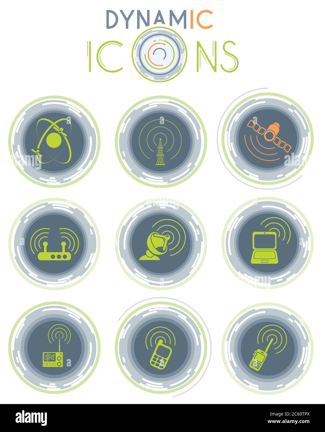 Radio signal dynamic icons Stock Vector Image & Art - Alamy