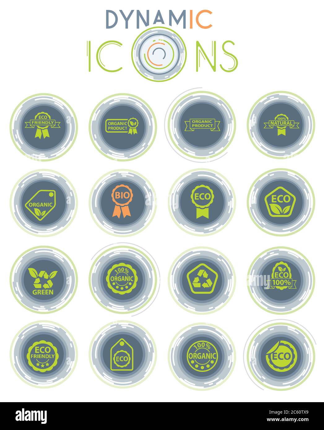 eco label dynamic icons Stock Vector Image & Art - Alamy