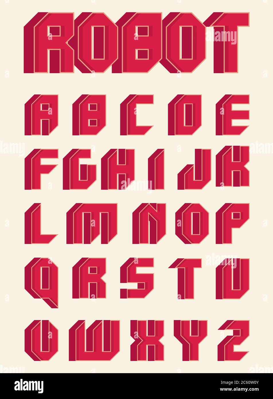 Vector robotic font in flat style Stock Vector Image & Art - Alamy