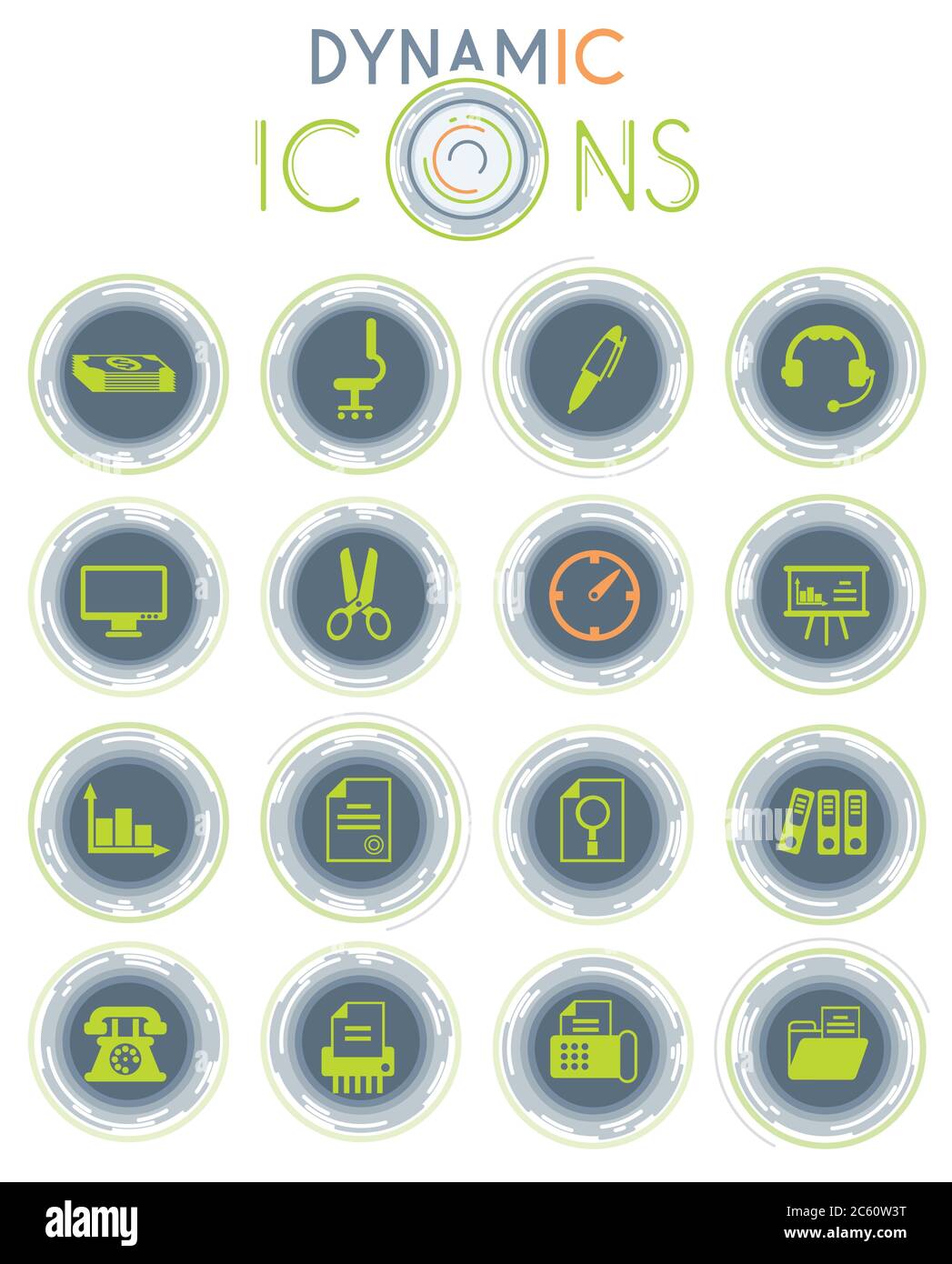 office dynamic icons Stock Vector Image & Art - Alamy