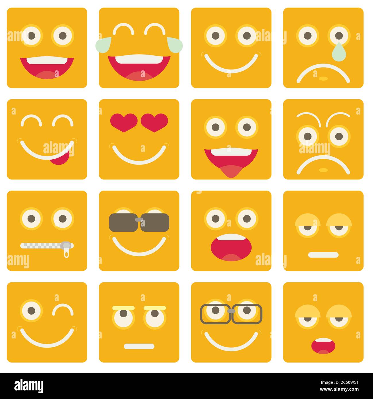 Set yellow round emoticons Stock Vector Images - Alamy