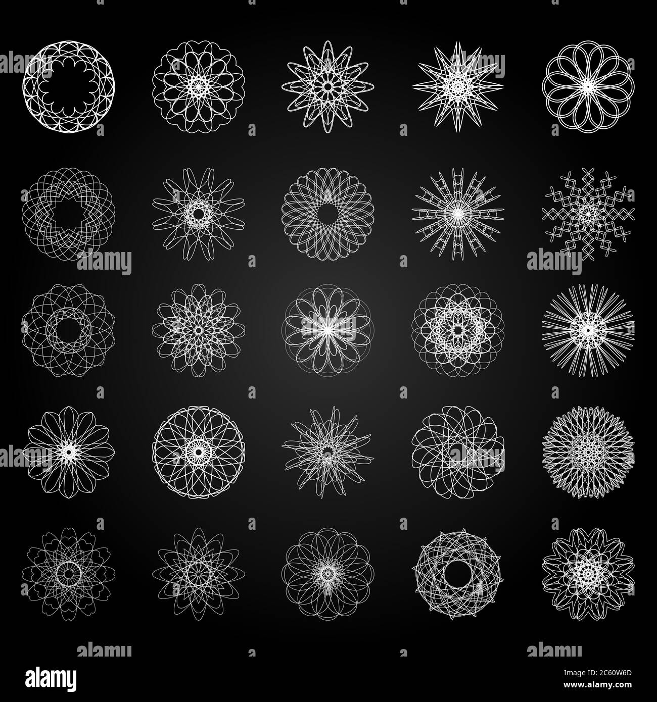 Round symbols set. 25 vector spirographs Stock Vector Image & Art - Alamy
