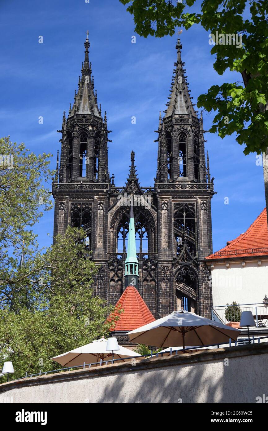 Meissen Cathedral church (Meissner Dom) in Germany. German landmarks ...