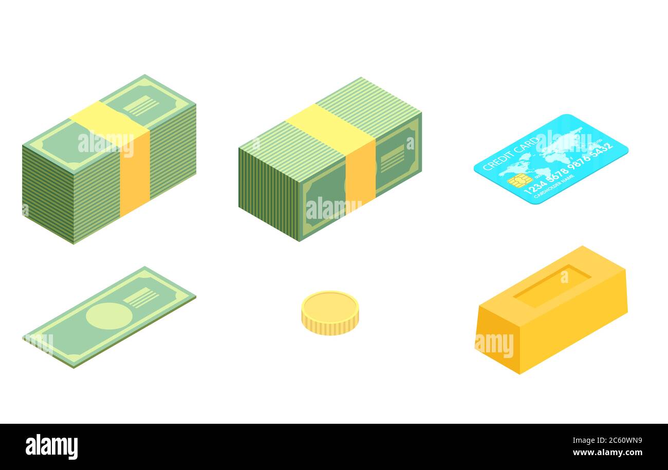 Money isometric icon set Stock Vector Image & Art - Alamy