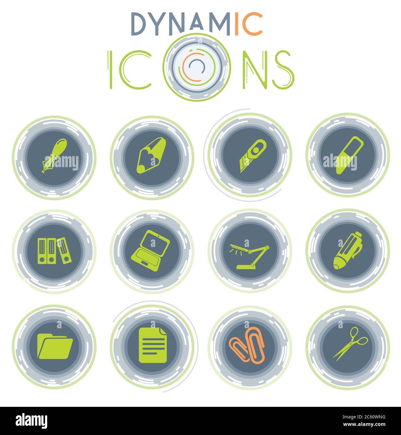 Office dynamic icons Stock Vector Image & Art - Alamy