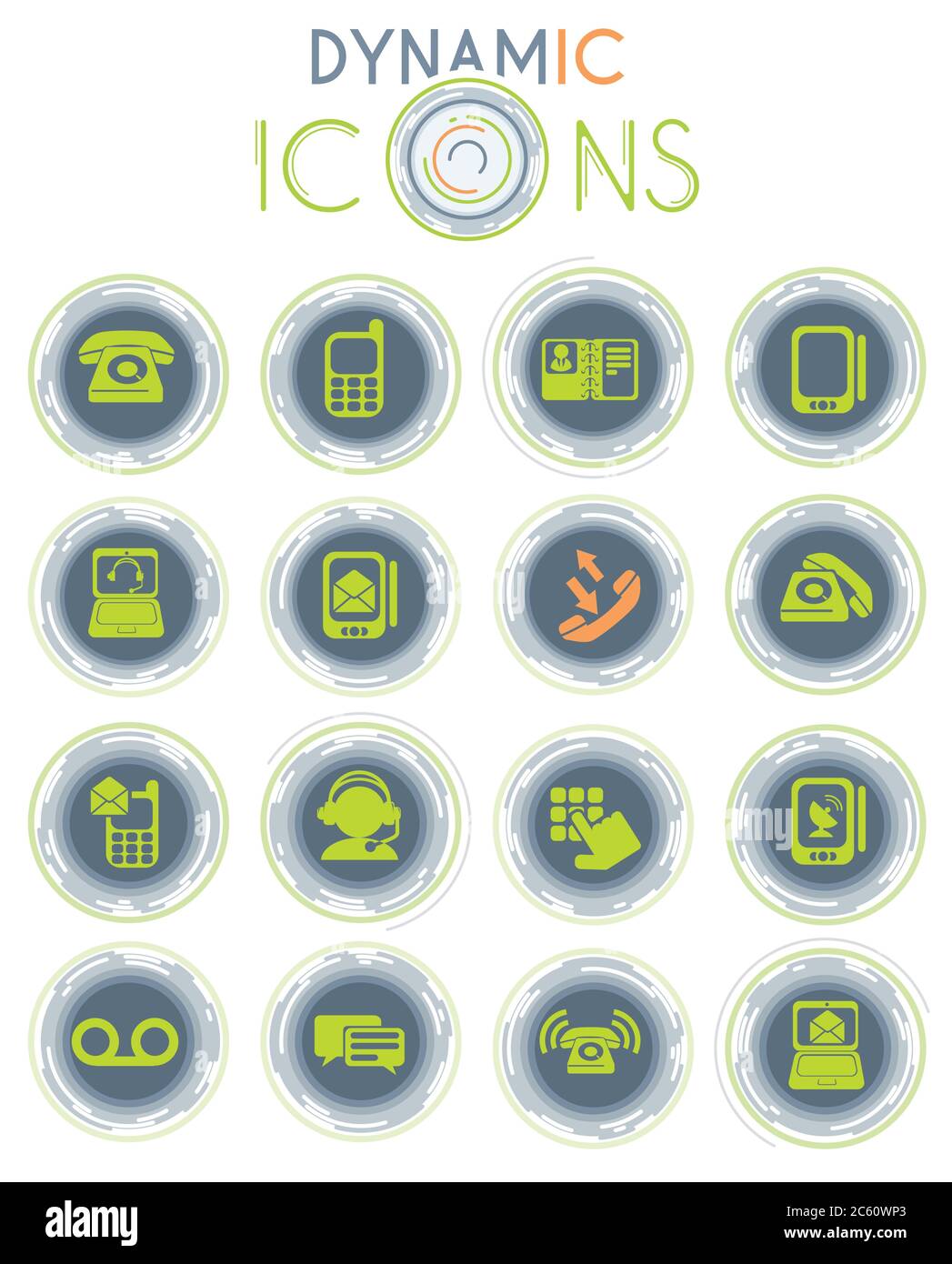 Telephone dynamic icons Stock Vector Image & Art - Alamy