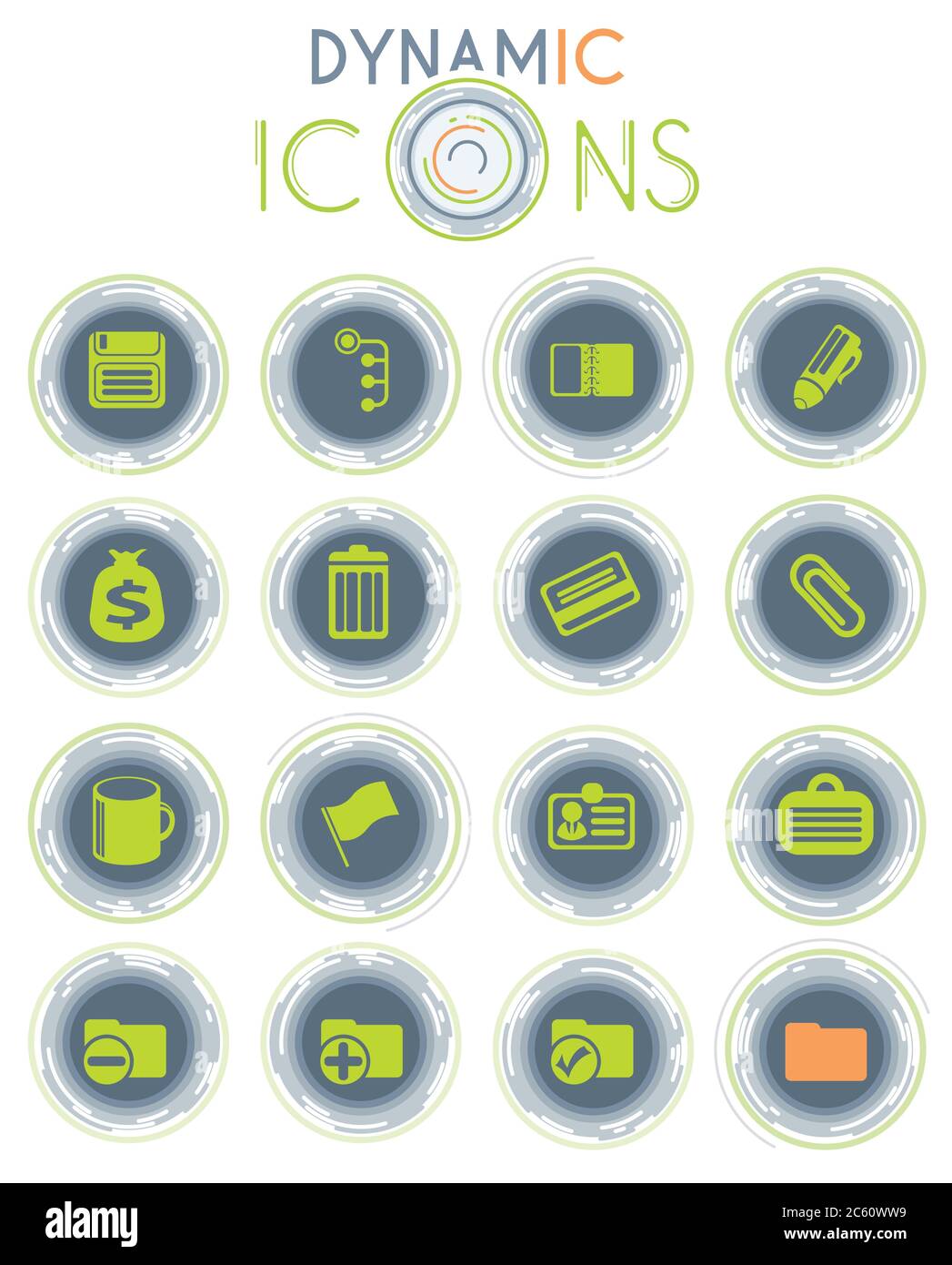 Office dynamic icons Stock Vector Image & Art - Alamy