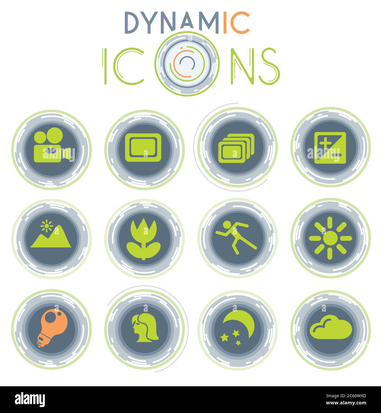 Modes of Photo Silhouette dynamic icons Stock Vector Image & Art - Alamy