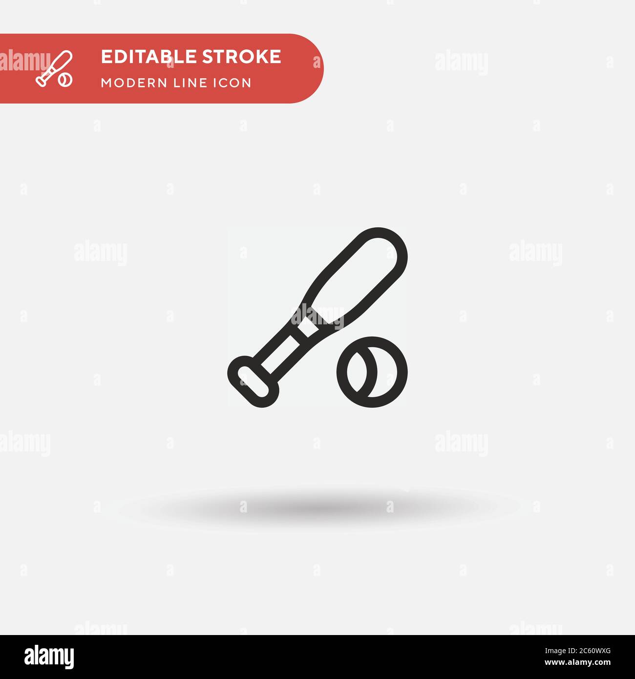 Baseball Bat Simple vector icon. Illustration symbol design template ...