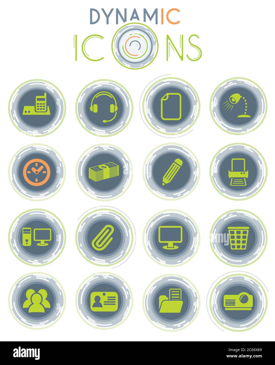 office dynamic icons Stock Vector Image & Art - Alamy
