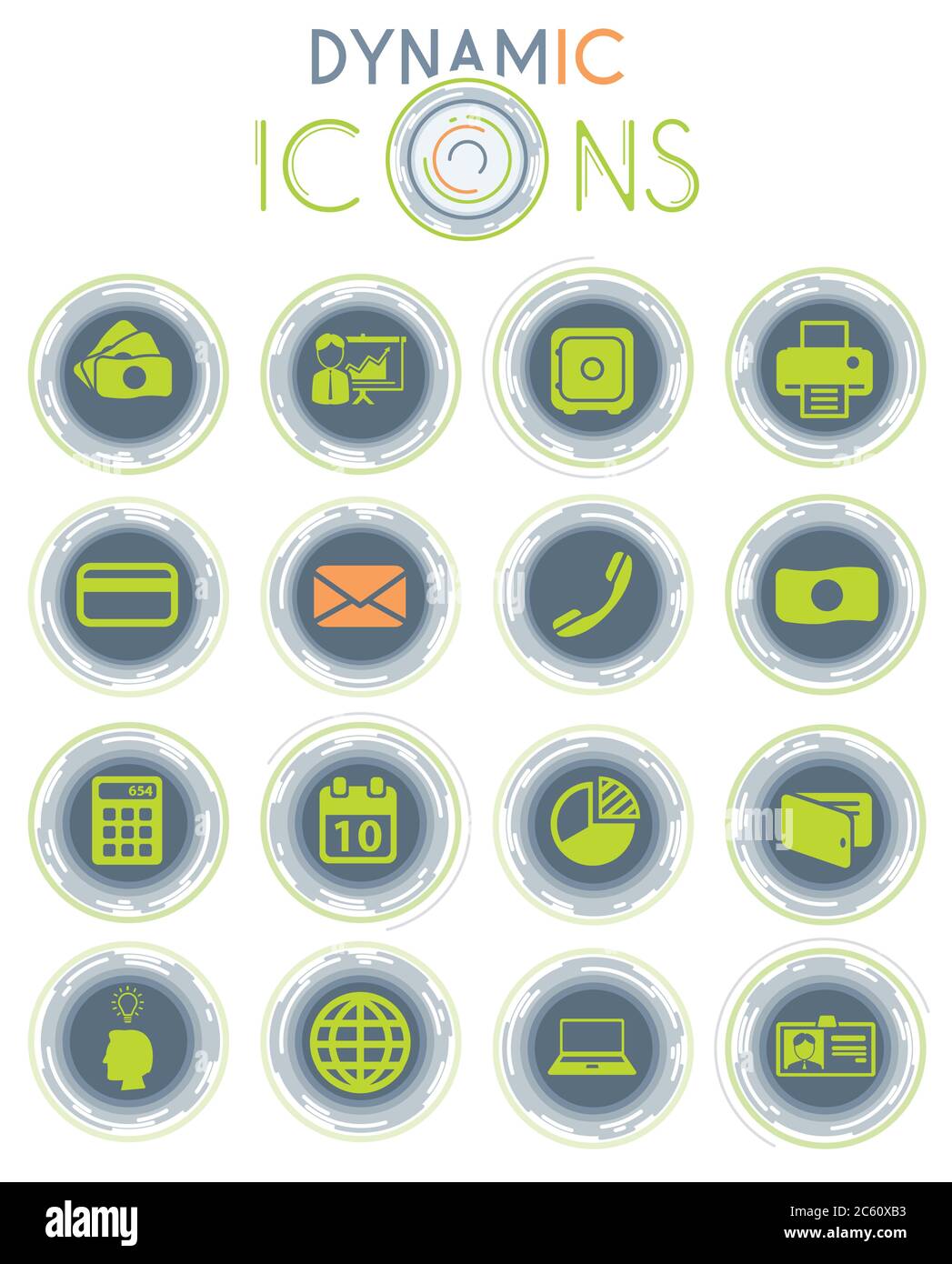 Office dynamic icons Stock Vector Image & Art - Alamy