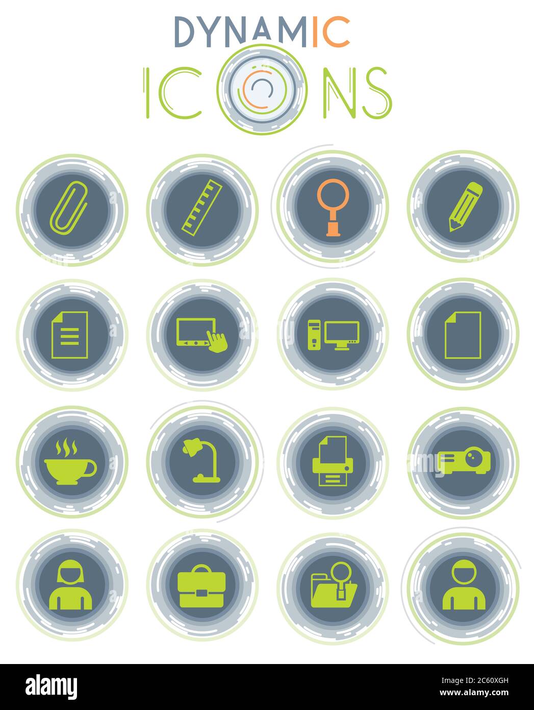 office dynamic icons Stock Vector Image & Art - Alamy