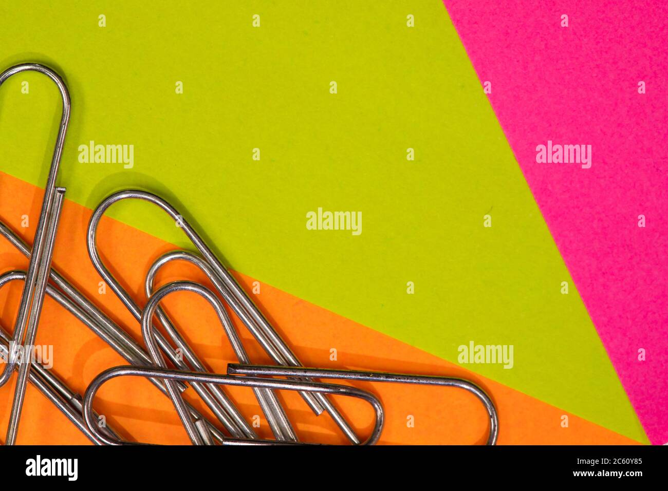 Office and school background using post it notes and paperclips Stock ...