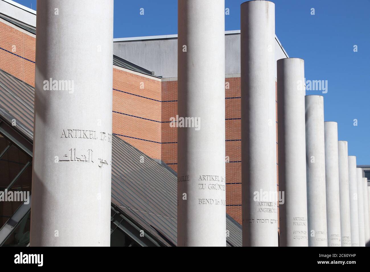 NUREMBERG, GERMANY - MAY 7, 2018: Way of Human Rights (Strasse der ...
