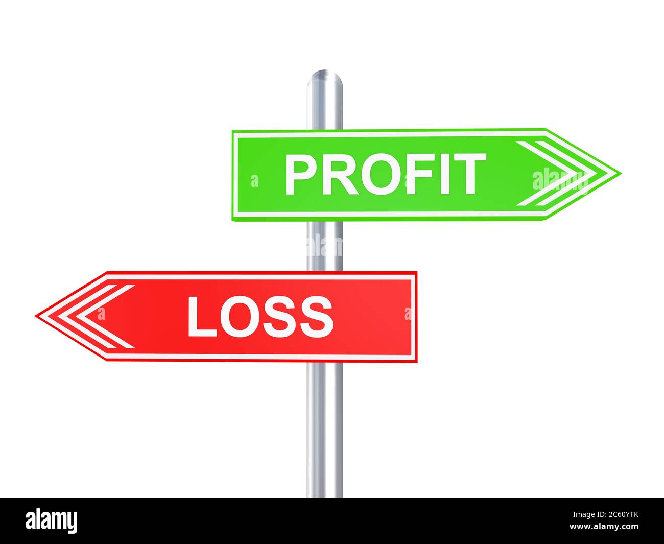 3D render of signboard showing Profit and loss Stock Photo - Alamy