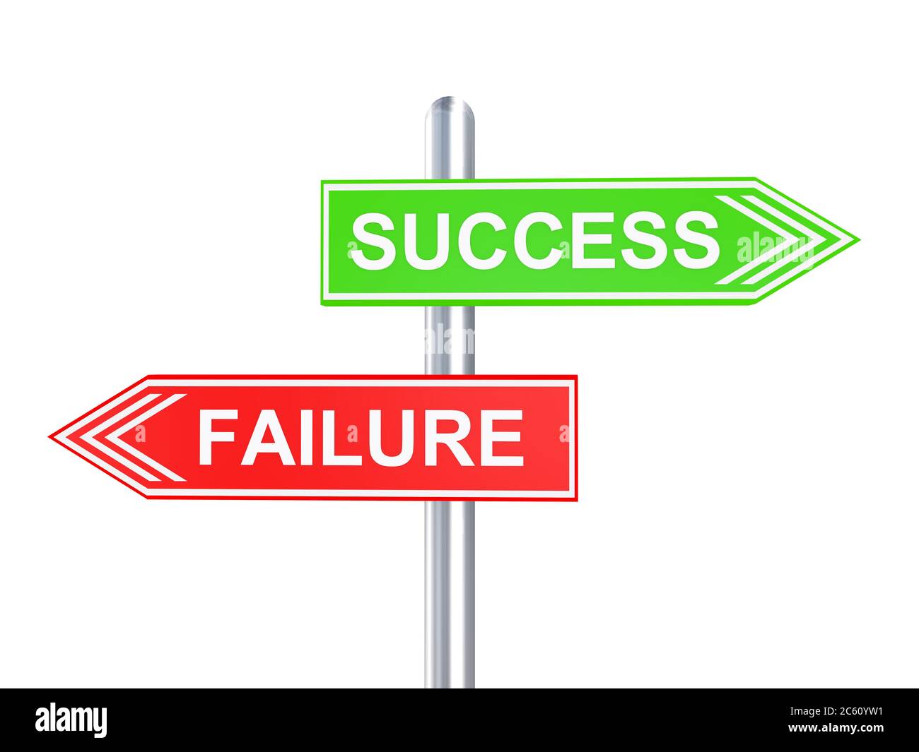 3D render of signboard showing Success and Failure Stock Photo - Alamy