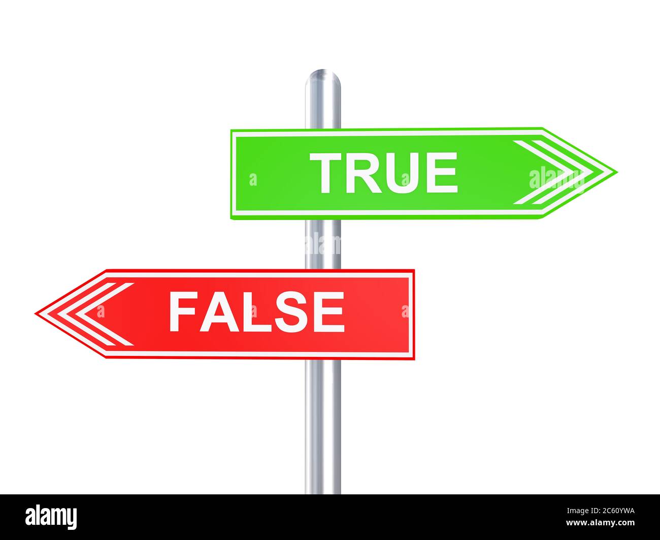 3D render of signboard showing True and False Stock Photo - Alamy
