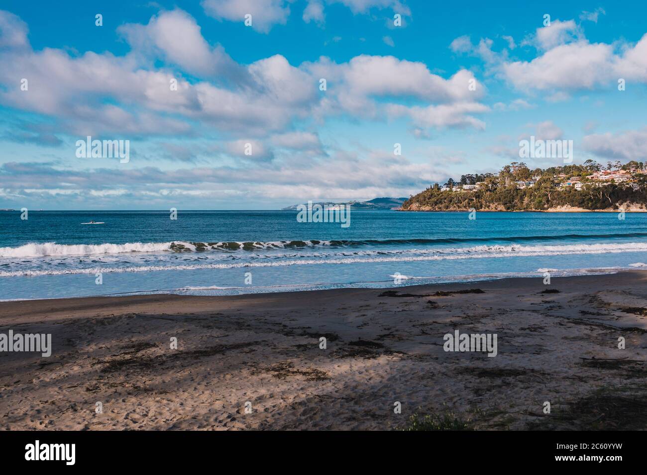 HOBART, TASMANIA - July 5th, 2020: beautiful Tasmanian beach and ...