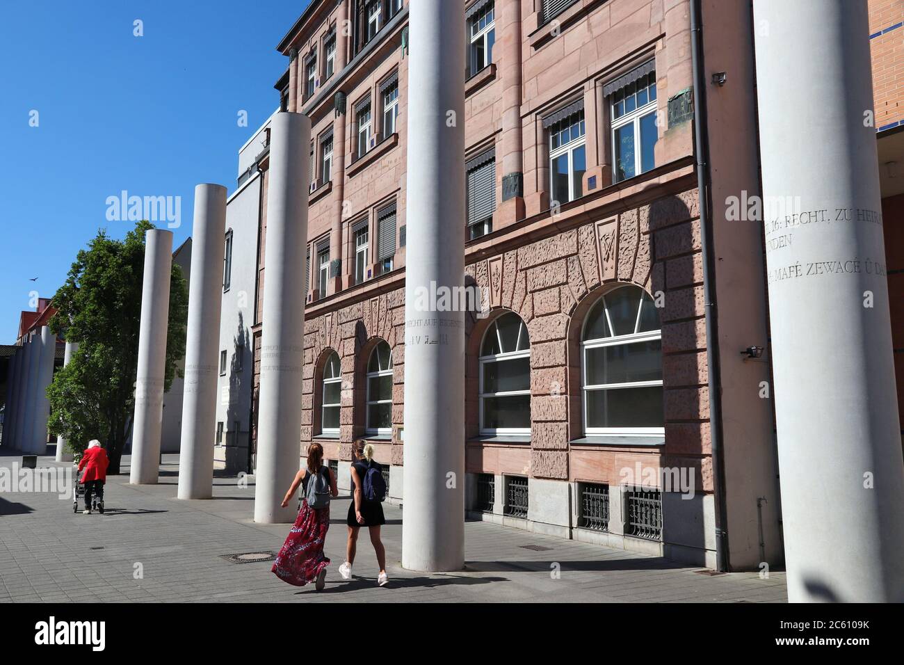 NUREMBERG, GERMANY - MAY 7, 2018: Way of Human Rights (Strasse der ...