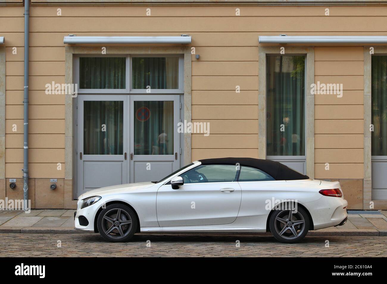 DRESDEN, GERMANY - MAY 10, 2018: Mercedes-Benz CLA cabrio subcompact ...