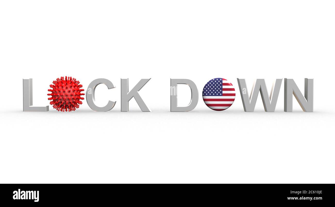 3D illustration of Lock down protocol in USA Stock Photo - Alamy