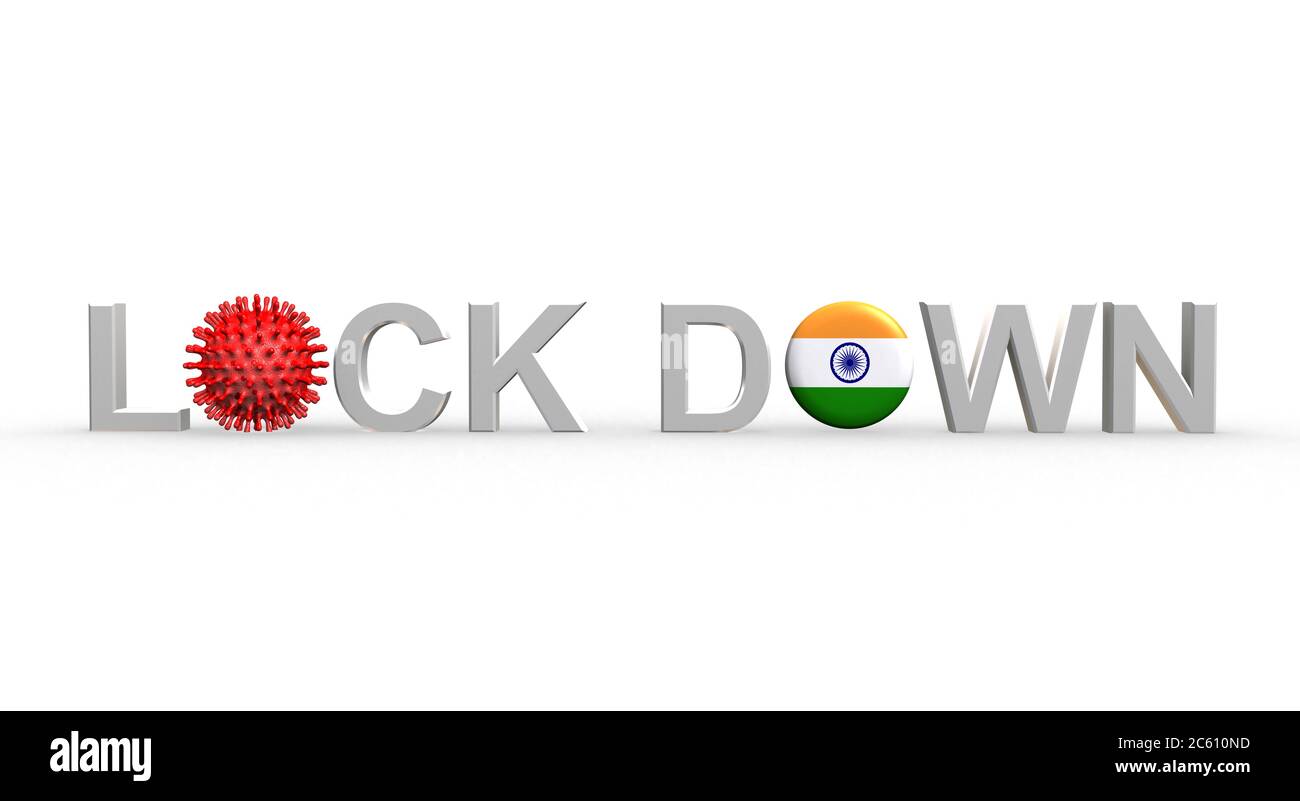 3D Illustration of Lock down protocol in India Stock Photo - Alamy