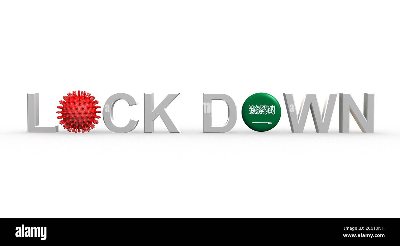 3D illustration of Lock down in Saudi Arabia - Coronavirus spread Stock ...