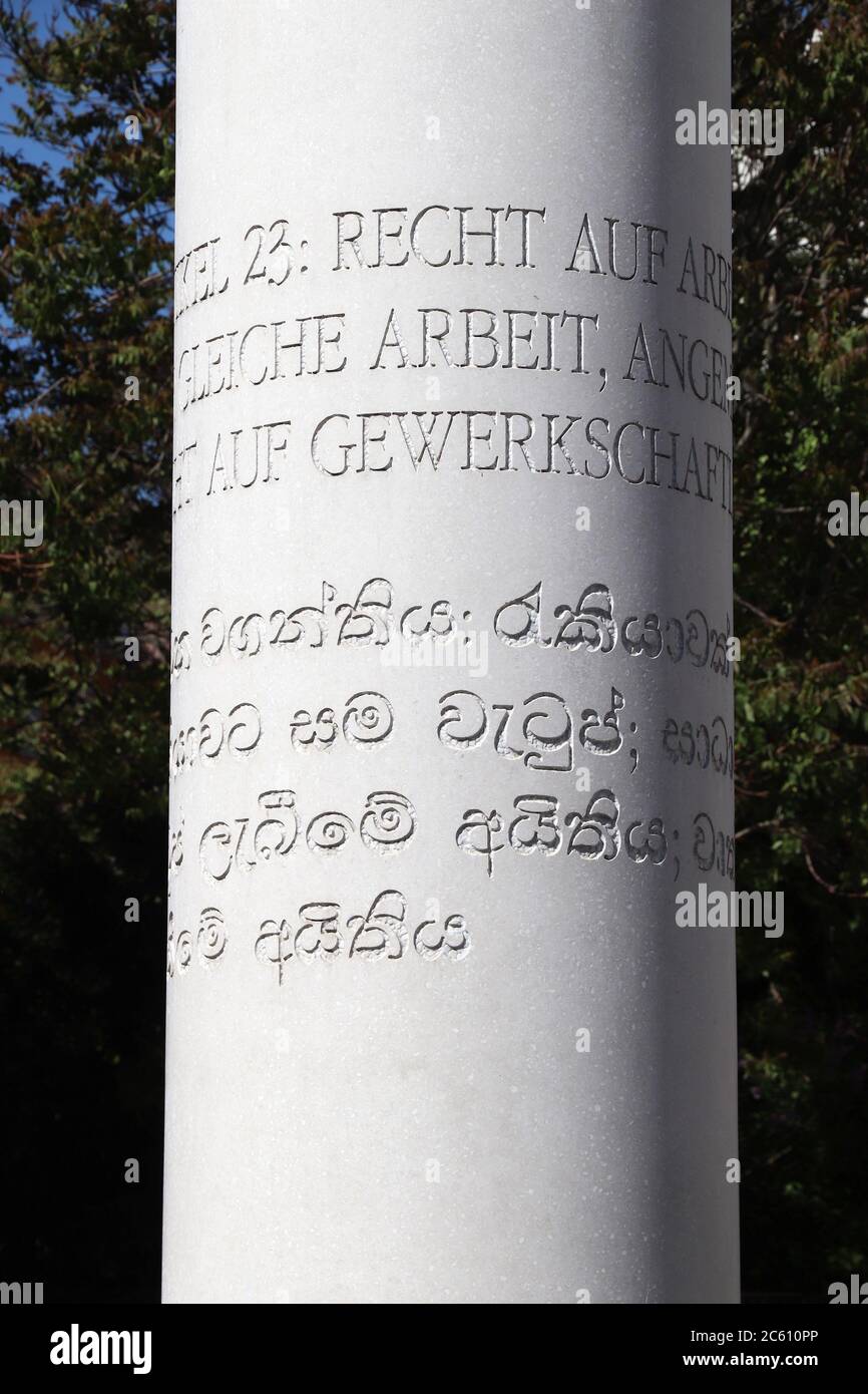 NUREMBERG, GERMANY - MAY 7, 2018: Way of Human Rights (Strasse der ...