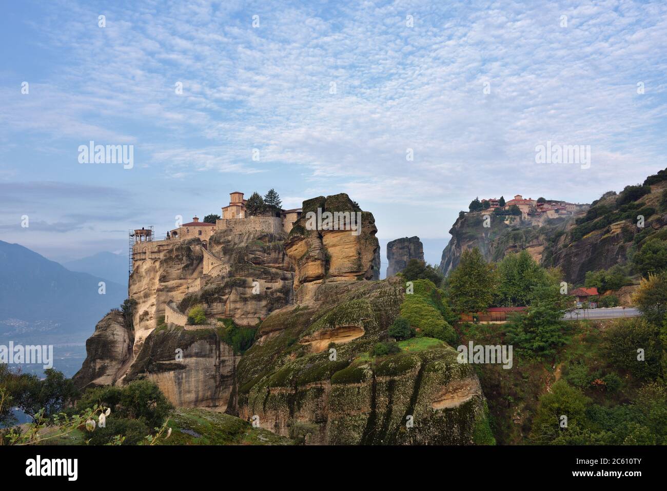 Meteora monasteries. Beautiful view on the Holy Monastery of Varlaam ...
