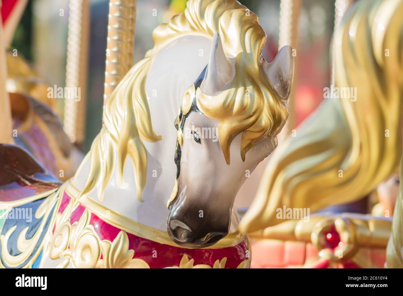 Closeup carousel horse head hi-res stock photography and images - Alamy