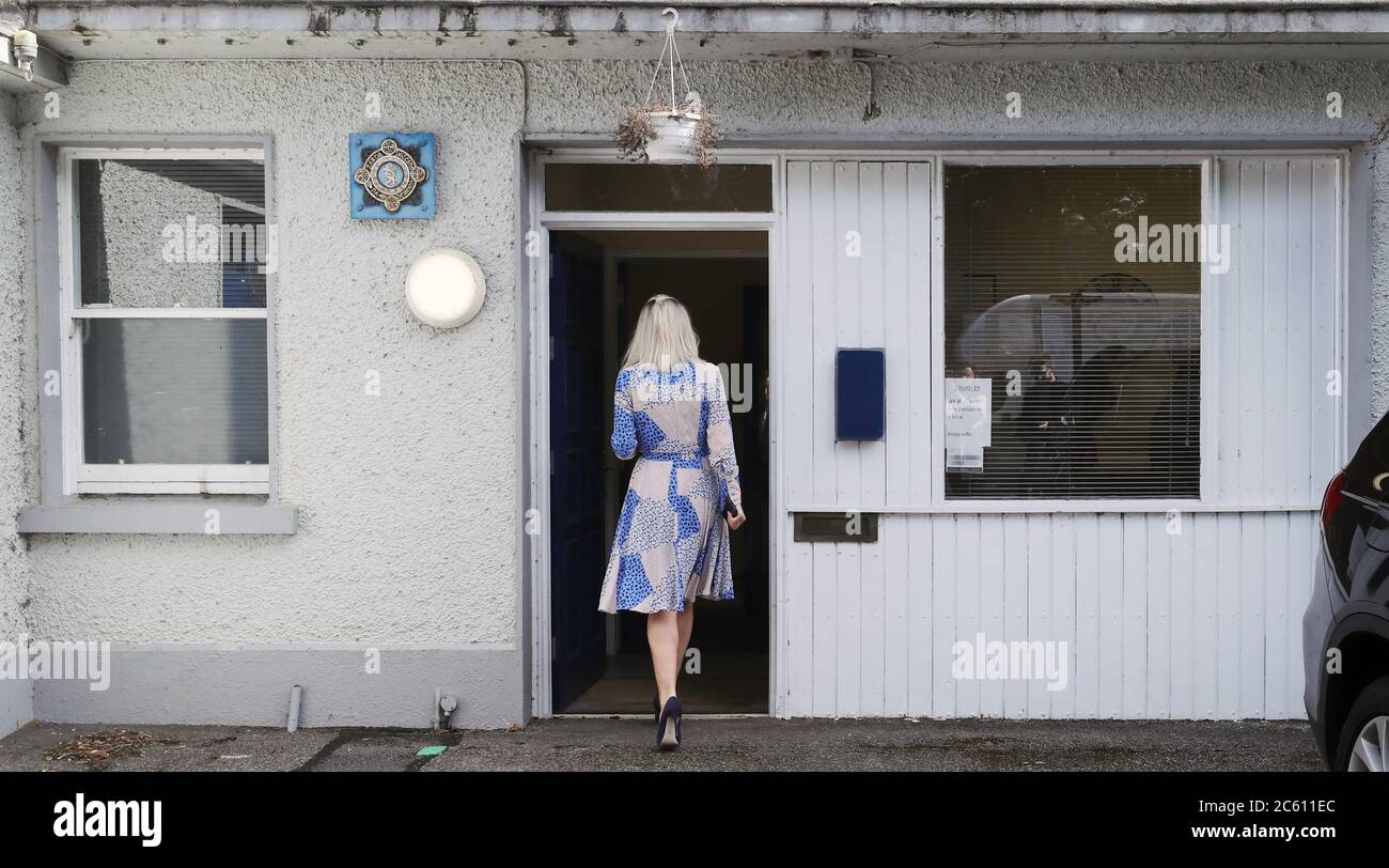 Newly appointed justice minister helen mcentee arrives hi-res stock ...