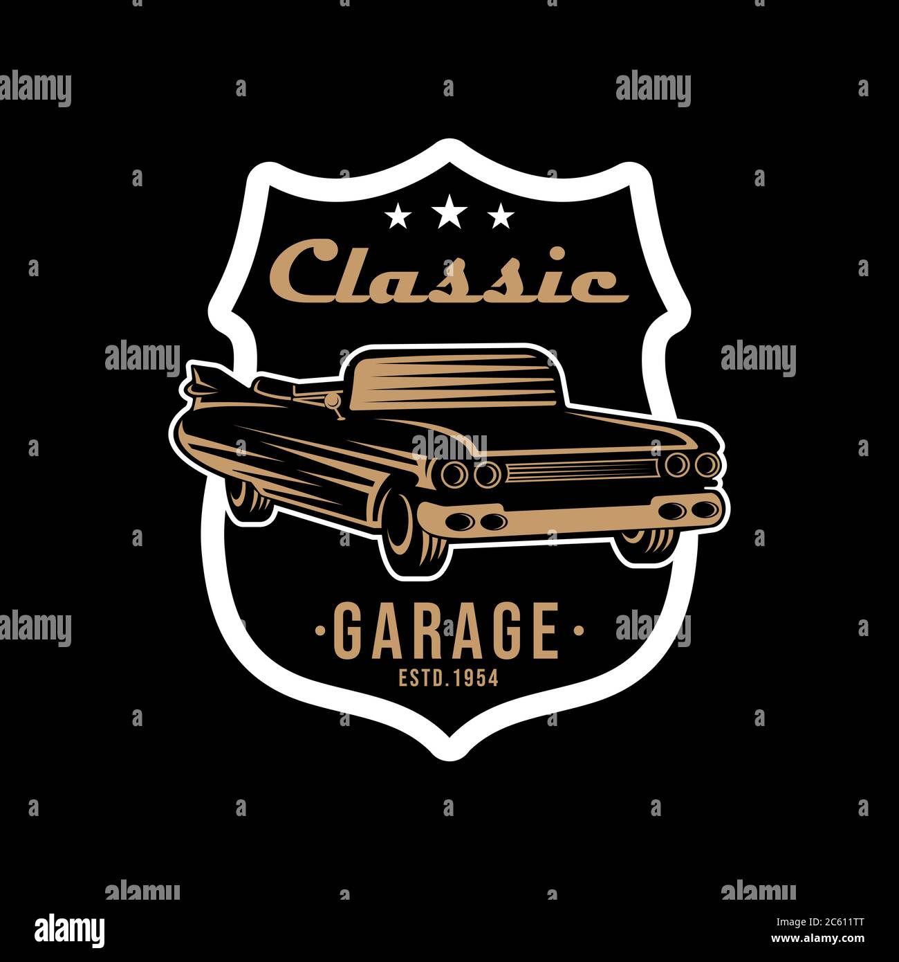 Classic Car Logo badge and emblem Vector Illustration. Vintage Classic ...